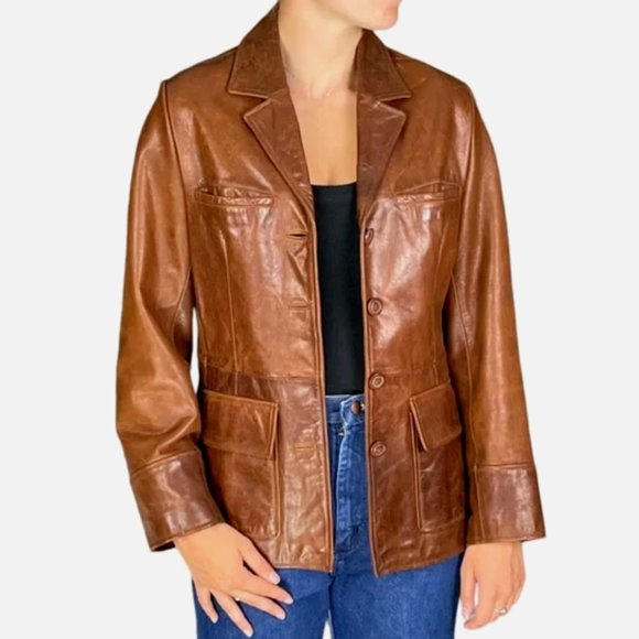 Vintage | Jackets & Coats | Mossimo Vintage Genuine Leather Longline ...